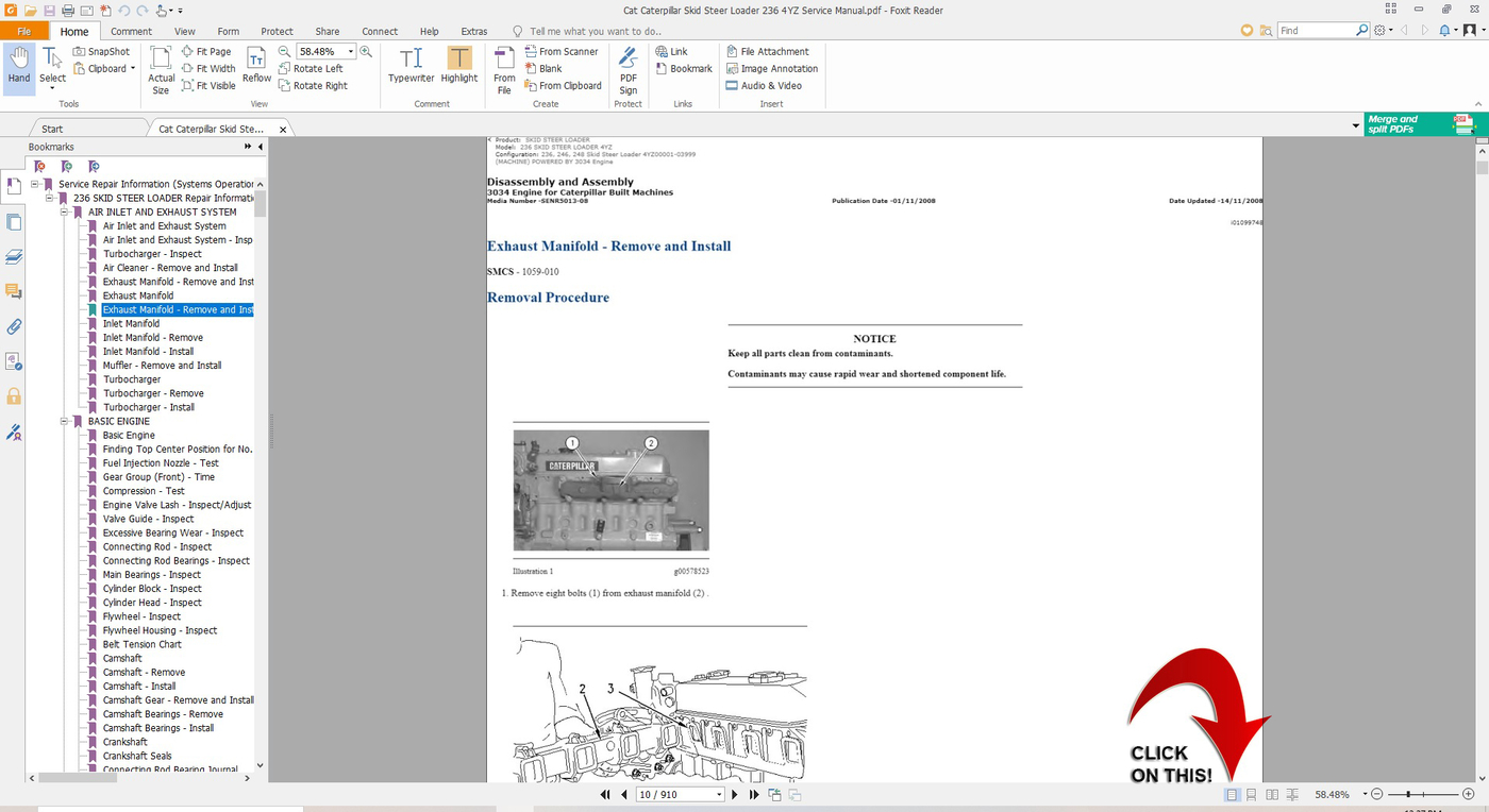 Cat Caterpillar Telehandler TH417 (TBT) Factory Service Repair Manual ...