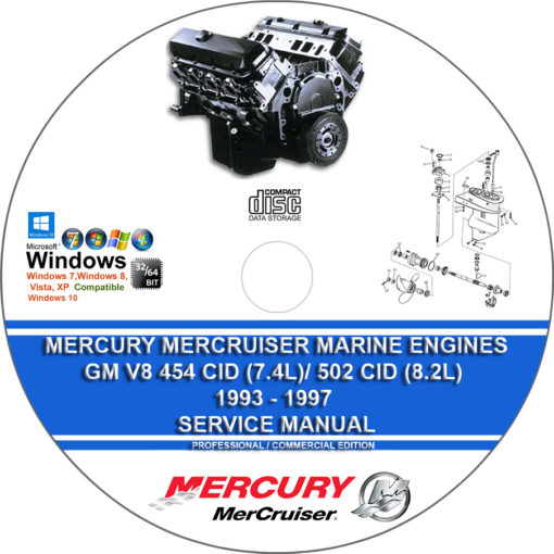 Mercury Mercruiser Marine Engines GM V8 454 CID (7.4L) 502 CID (8.2L ...