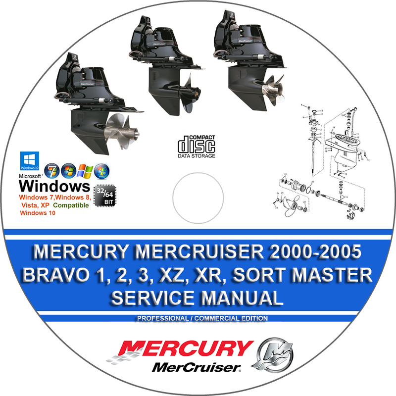 Mercury Mercruiser Sterndrives Bravo 1 2 3 XZ XR Sport Master 2000 2001 ...